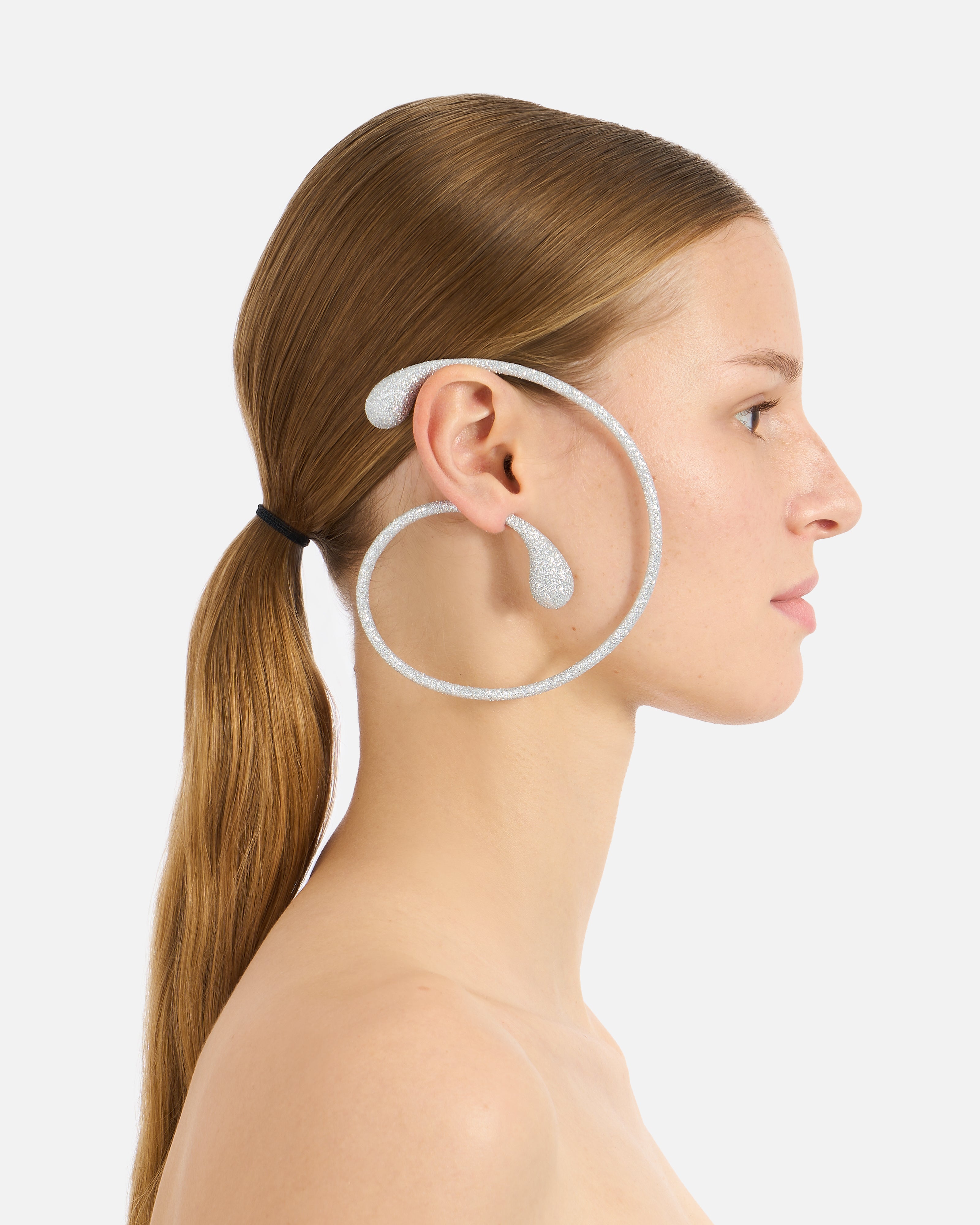 Pistil Mega Hoops Diamond Dust – Oversized Sculptural Hoop Earring ...