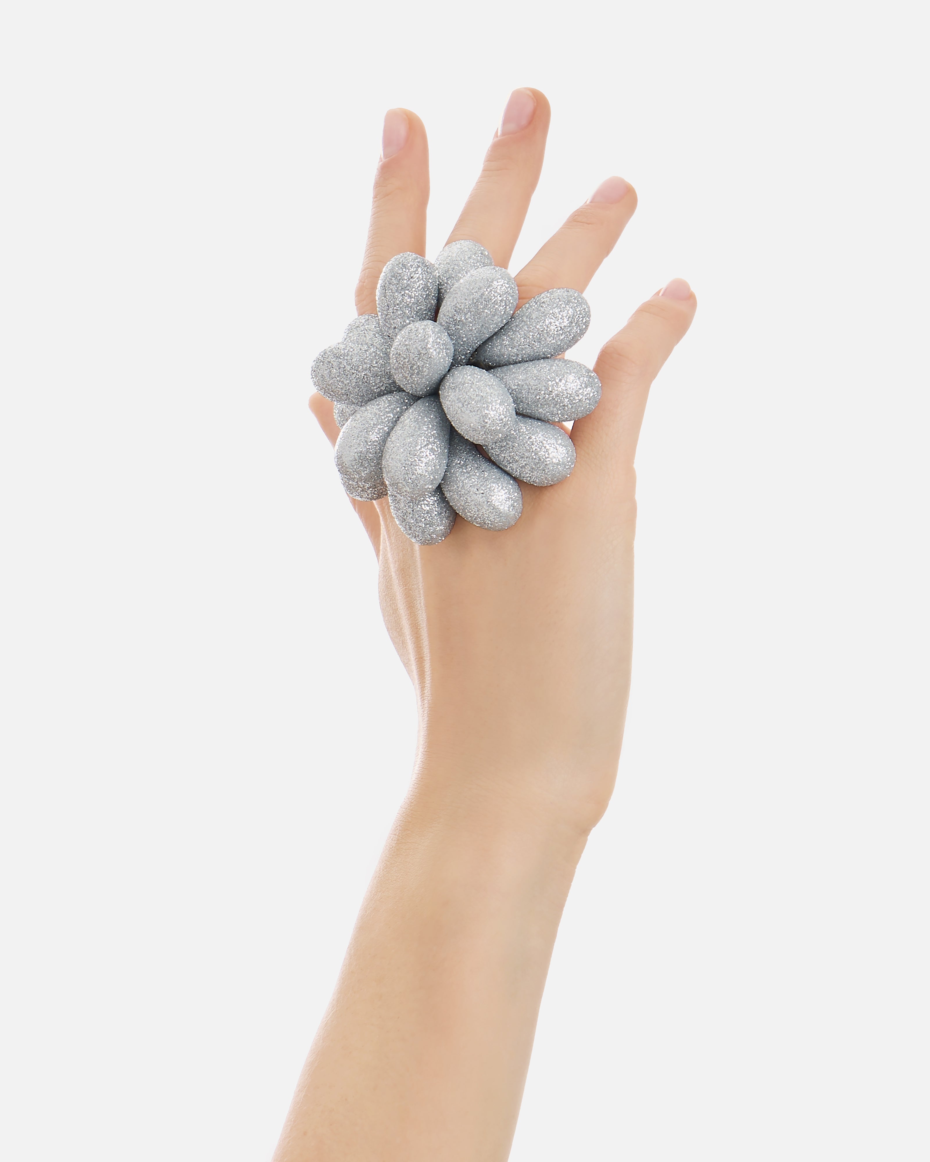 Pistil Ball Ring Diamond Dust – Sculptural Two-Finger Statement Ring ...