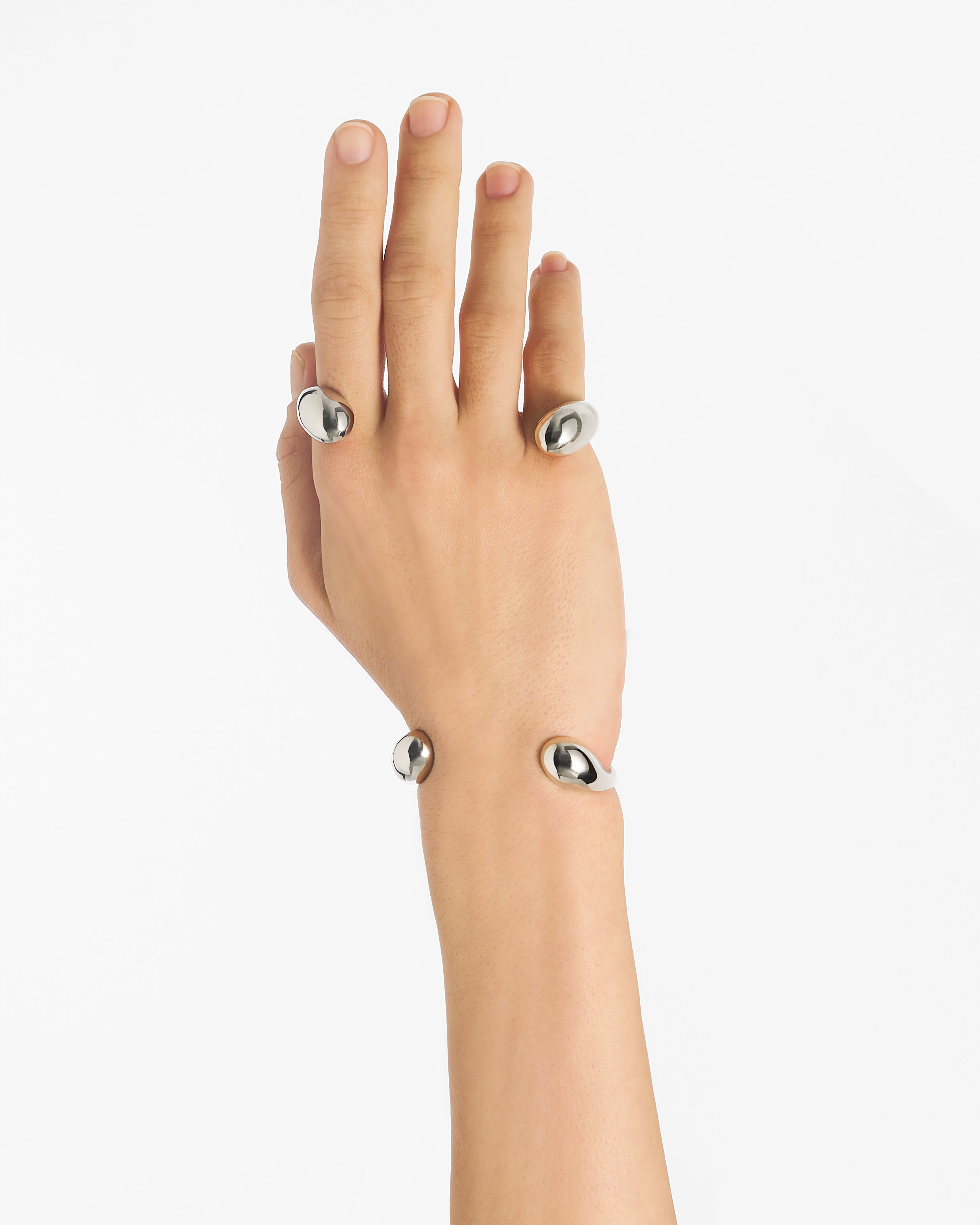 Serti Bracelet Set – Sculptural Handcuff Statement Jewelry | Hugo Kreit